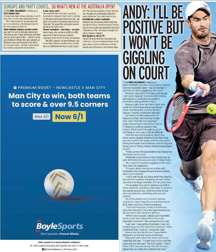ANDY: I’LL BE POSITIVE BUT I WON’T BE GIGGLING ON COURT - PressReader