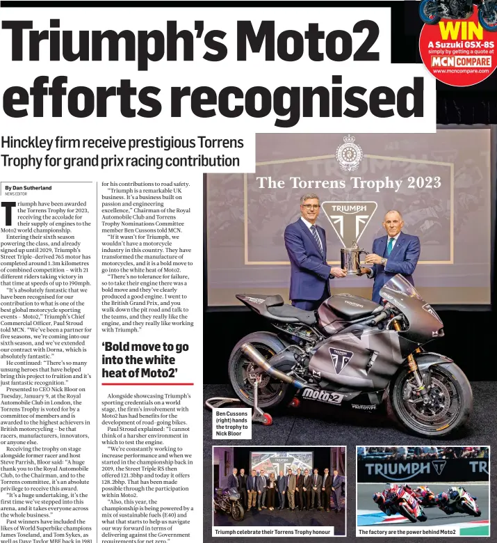 Triumph’s Moto2 efforts recognised - PressReader