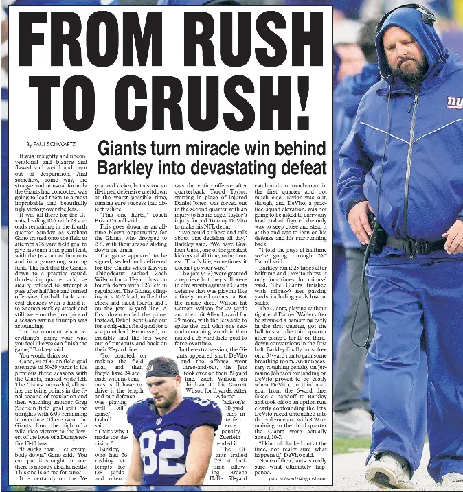 FROM RUSH TO CRUSH! Gano’s miss puts focus on Daboll decision - PressReader