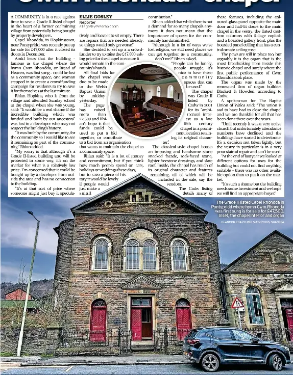 Villagers race to save ‘Cwm Rhondda’ chapel - PressReader
