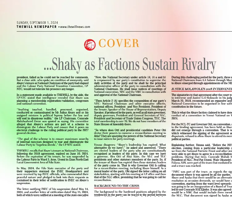 ...Shaky as Factions Sustain Rivalry - PressReader