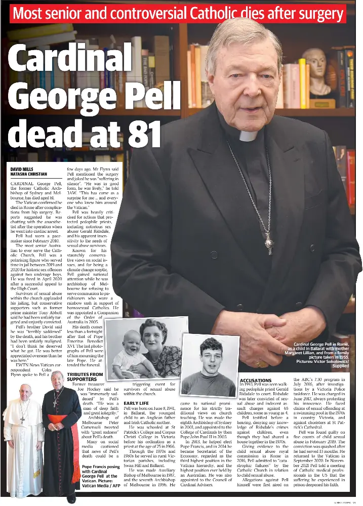 CARDINAL PELL DIES IN ROME - PressReader