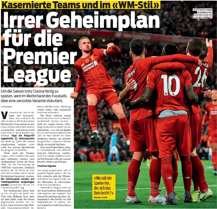 Irrer Geheimplan für die Premier League - PressReader