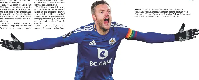 Vardy fires Foxes to first win of Van Nistelrooy’s reign - PressReader