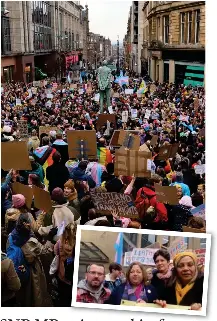 SNP MPs picturedi t di in frontf of ‘decapitate TERFs’ sign at Glasgow ...