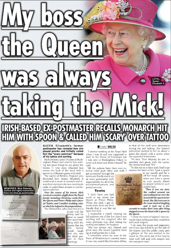 ROYAL FAMILY IN SPOTLIGHT My boss the Queen was always taking the Mick! IRISH-BASED EX ...