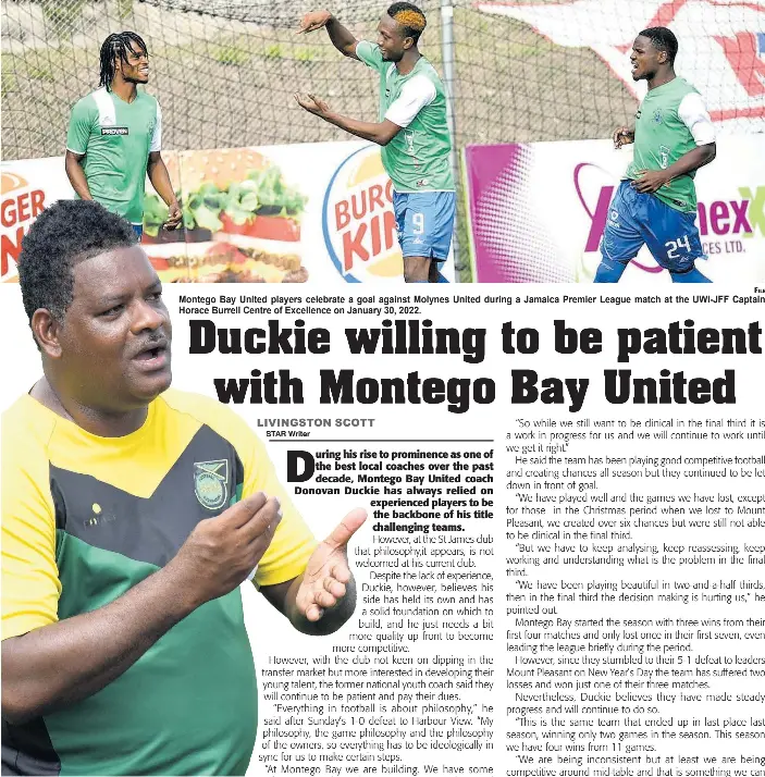 Duckie willing to be patient with Montego Bay United - PressReader