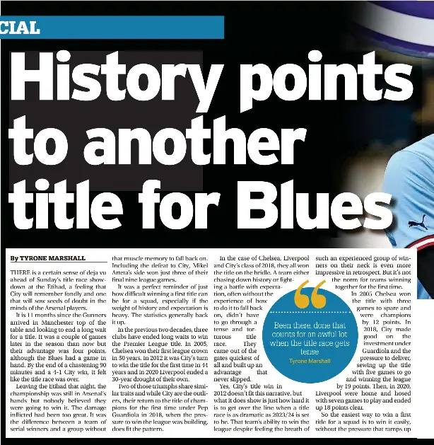 History points to another title for Blues - PressReader