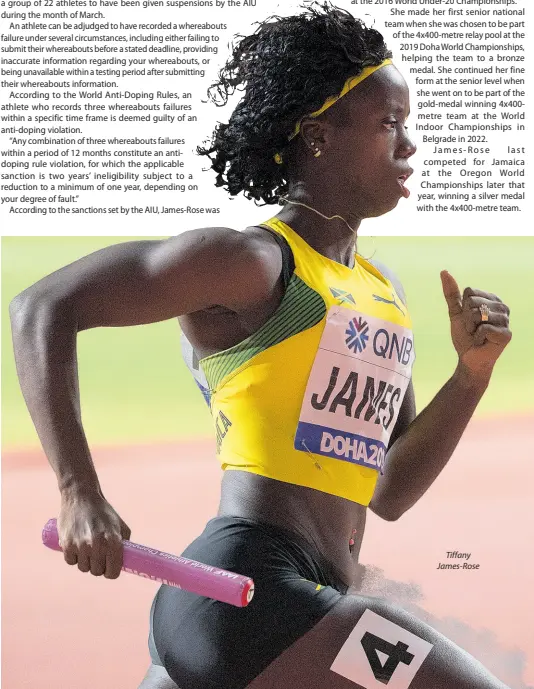 Tiffany James-Rose handed two-year ban - PressReader