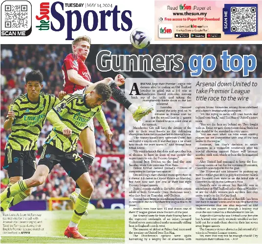 Gunners go top - PressReader