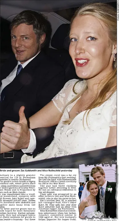 Goldsmith marries his Rothschild in thatched hut at a bird sanctuary ...