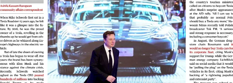 ‘I felt nothing but disgust’: Tesla owners vent their anger at Elon ...