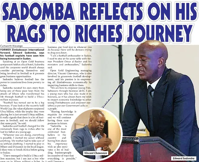 SADOMBA REFLECTS ON HIS RAGS TO RICHES JOURNEY - PressReader