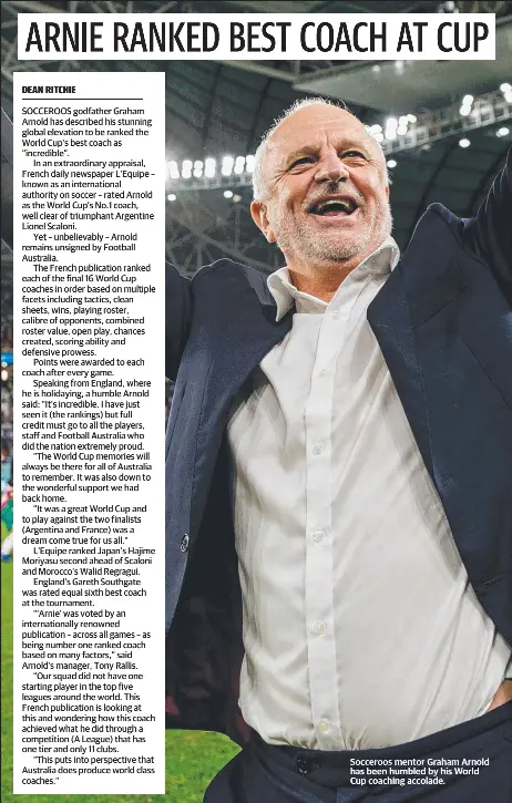 ARNIE RANKED BEST COACH AT CUP - PressReader