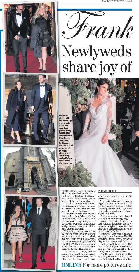 Sealed with a kiss... fairytale wedding for Frank and Christine - PressReader