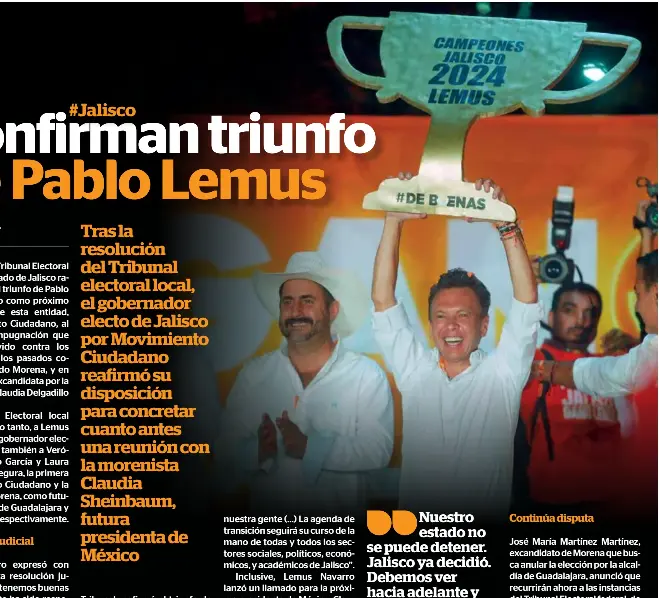 Confirman triunfo de Pablo Lemus - PressReader