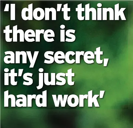 ‘I don’t think there is any secret, it’s just hard work’ - PressReader