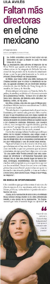 Faltan más directoras en el cine mexicano - PressReader