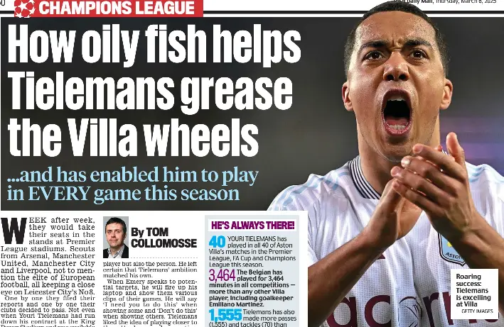 How oily fish helps Tielemans grease the Villa wheels - PressReader