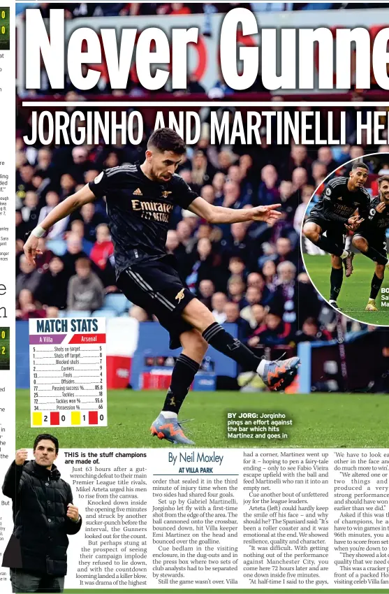 Never Gunn JORGINHO AND MARTINELLI HE R give it up LP SEND ARTETA BACK TO TOP - PressReader