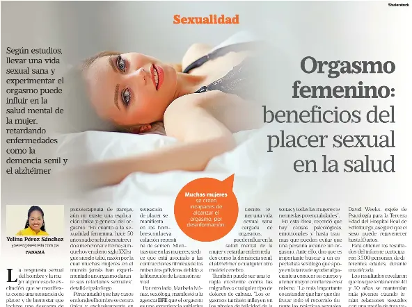 Orgasmo femenino: beneficios del placer sexual en la salud - PressReader