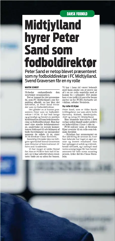 Midtjyllan­d hyrer Peter Sand som fodboldire­ktør - PressReader