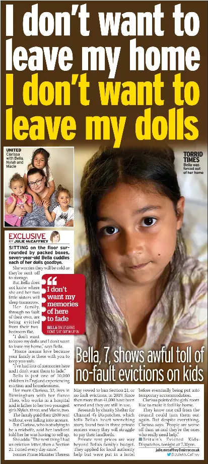 I don’t want to leave my home I don’t want to leave my dolls - PressReader