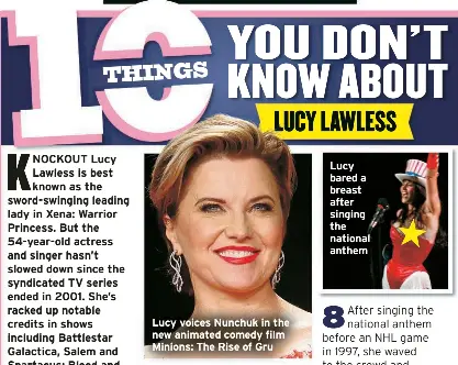 10 THINGS YOU DON'T KNOW ABOUT LUCY LAWLESS - PressReader