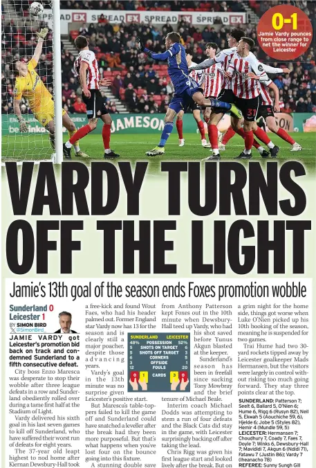VARDY TURNS OFF THE LIGHT - PressReader