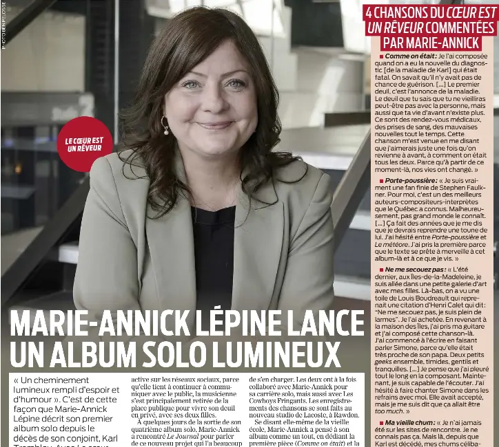 MARIE-ANNICK LÉPINE LANCE UN ALBUM SOLO LUMINEUX - PressReader
