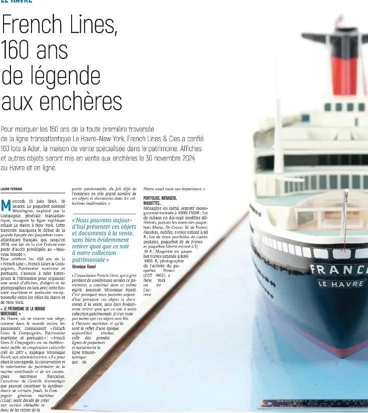 French Lines, 160 ans de légende aux enchères - PressReader