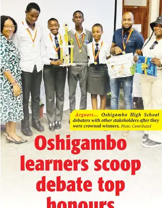 Oshigambo learners scoop debate top honours - PressReader