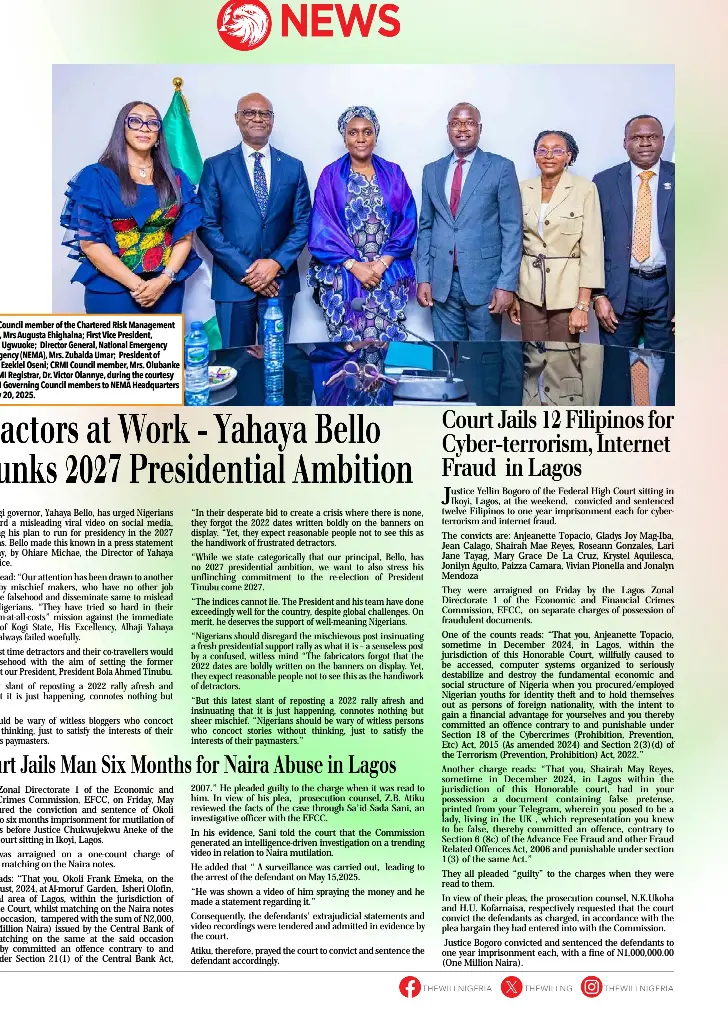 NEWS Detractors at Work - Yahaya Bello Debunks 2027 Presidenti­al Ambition - PressReader