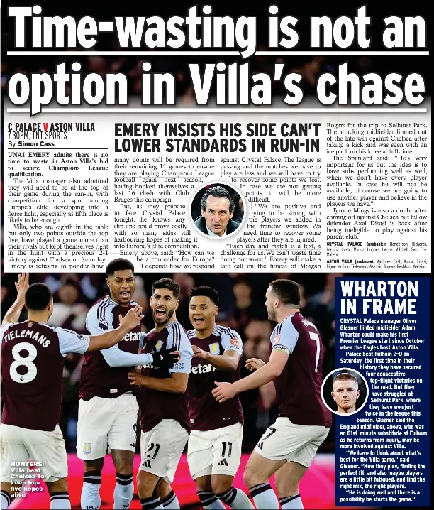 Time-wasting is not an option in Villa’s chase - PressReader