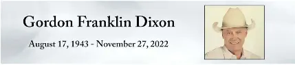 DIXON, Gordon Franklin - PressReader