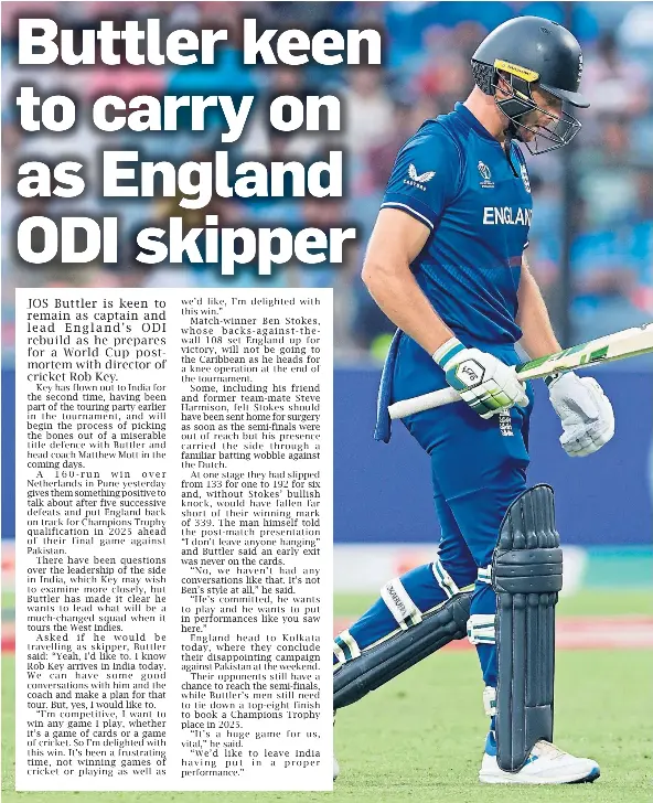 Buttler keen to carry on as England ODI skipper - PressReader