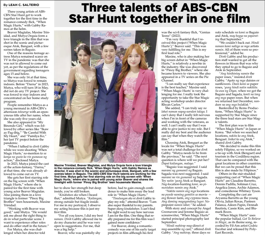 Three talents of ABS-CBN Star Hunt together in one film - PressReader