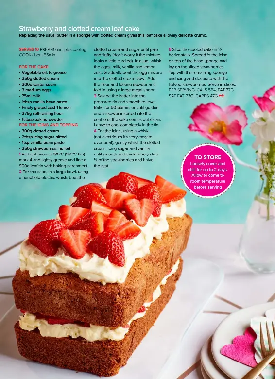 Strawberry and clotted cream loaf cake - PressReader