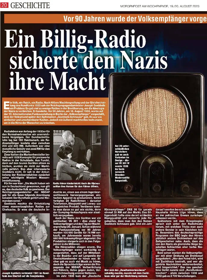 Ein Billig-Radio sicherte den Nazis ihre Mach - PressReader