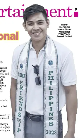 VINCE DREXSIL TUDTUD Mister Friendship Internatio­nal candidate from Cebu - PressReader