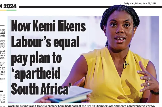 Now Kemi likens Labour’s equal pay plan to ‘apartheid South Africa’ - PressReader