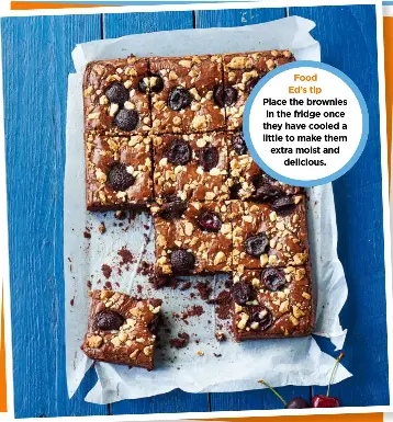 Dark and white chocolate cherry brownies - PressReader