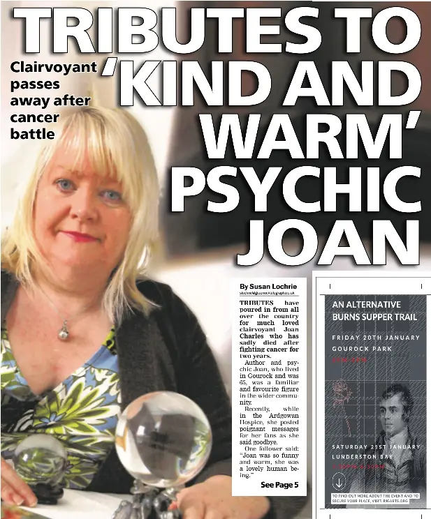 TRIBUTES TO ‘KIND AND WARM’ PSYCHIC JOAN - PressReader
