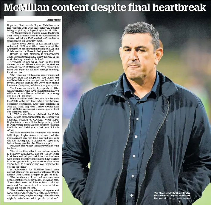 McMillan content despite final heartbreak - PressReader