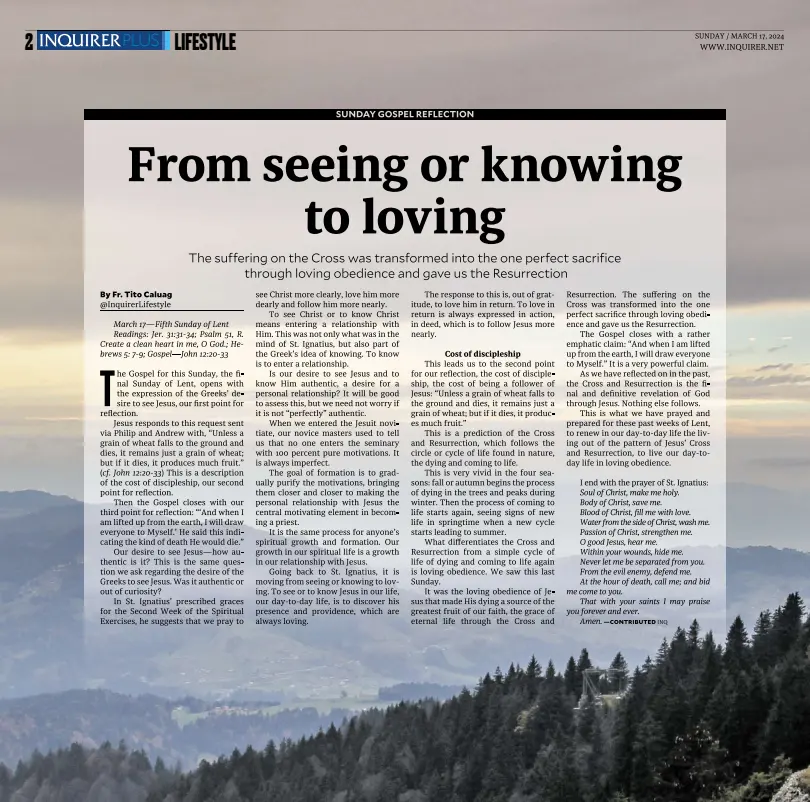 From seeing or knowing to loving - PressReader