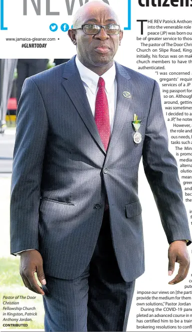 Pastor Jordan uplifting fellow citizens through voluntary service ...