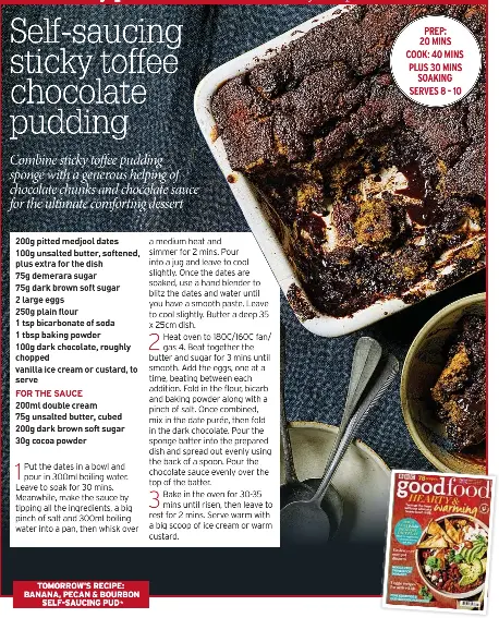 Self-saucing sticky toffee chocolate pudding - PressReader