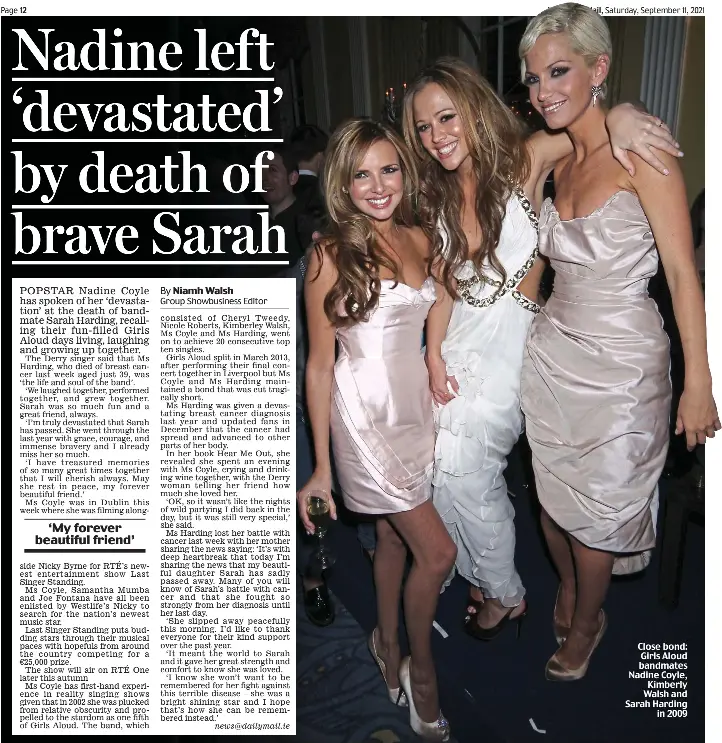 Nadine left ‘devastated’ by death of brave Sarah - PressReader