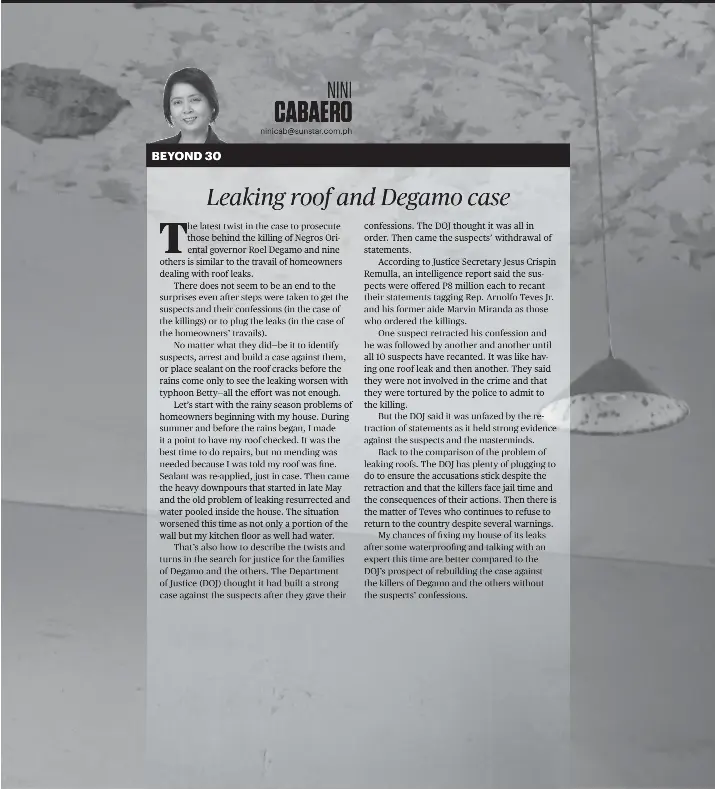 Leaking roof and Degamo case - PressReader