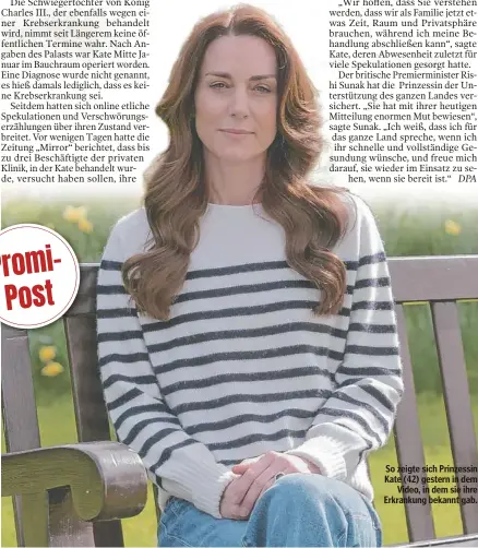 „Riesiger Schock“: Kate hat Krebs - PressReader